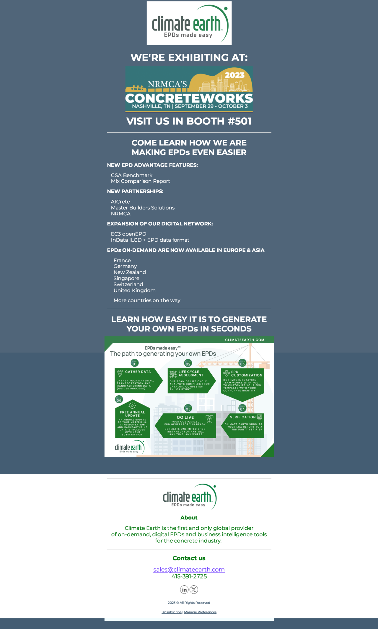 Meet Climate Earth at NRMCA ConcreteWorks 2023 | Nashville, TN | Oct 1 ...